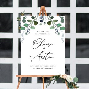 Eucalyptus Wedding Welcome Sign Wedding Welcome Sign - Etsy