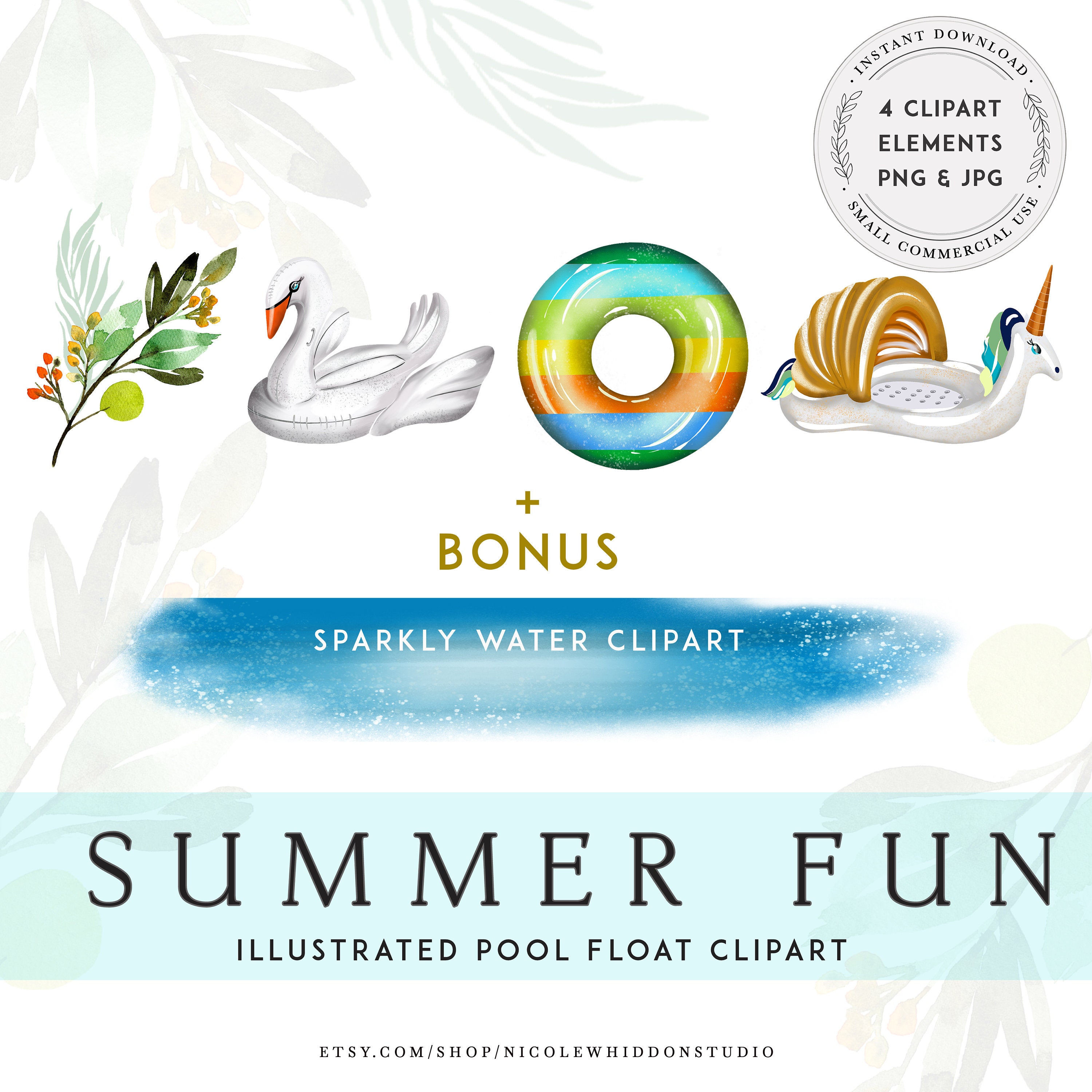 Summer Clipart Swimming Pool Clipart Pool Party Clip Art - Etsy