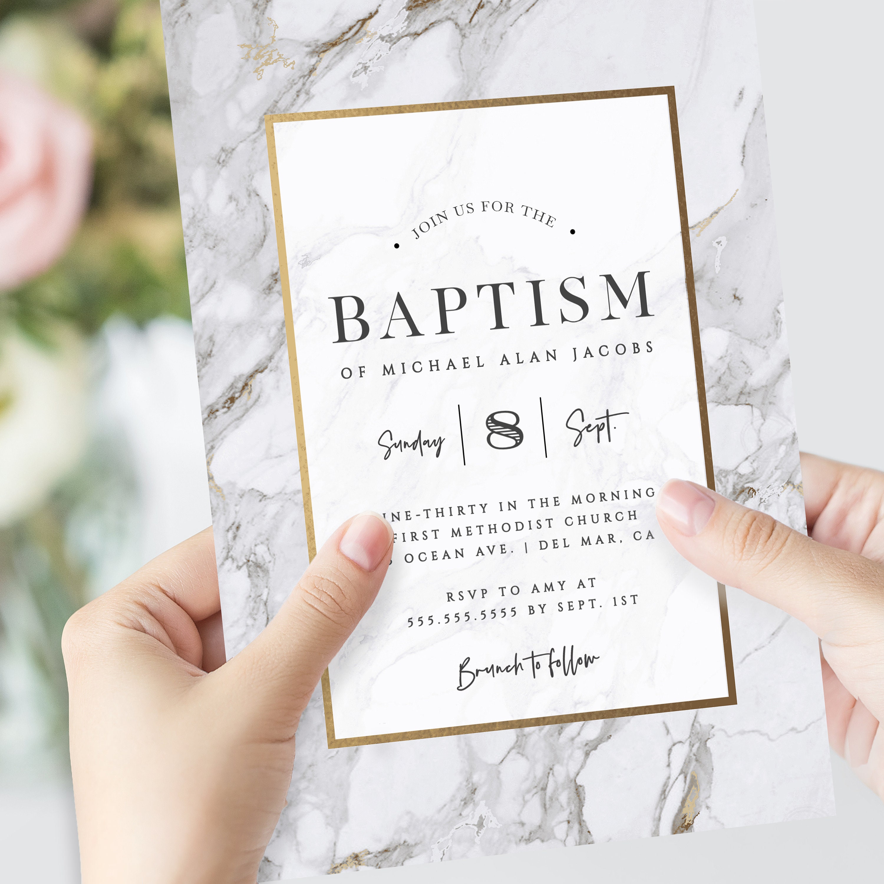 Baptism Invitation Boy Girl INSTANT DOWNLOAD Printable | Etsy