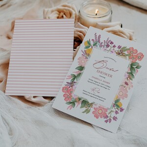 Blush Bridal Shower Invitation, Customizable Printed Invites With ...