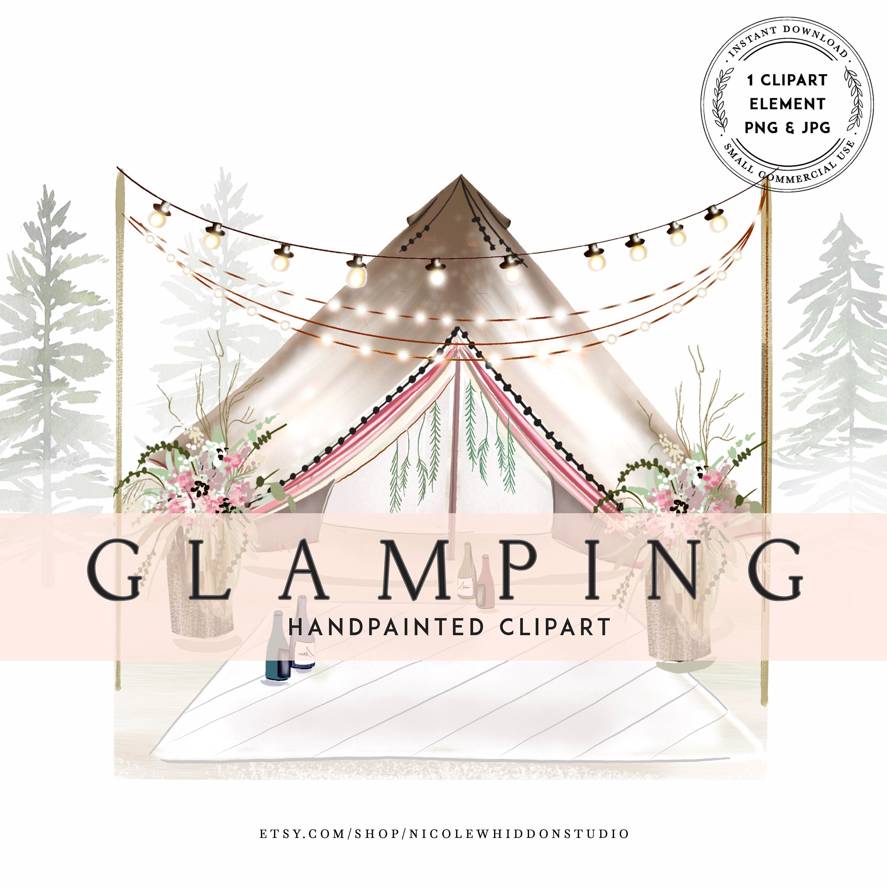 Camping Clip Art Camper Clipart Glamping Clip Art Sleepover Etsy Porn