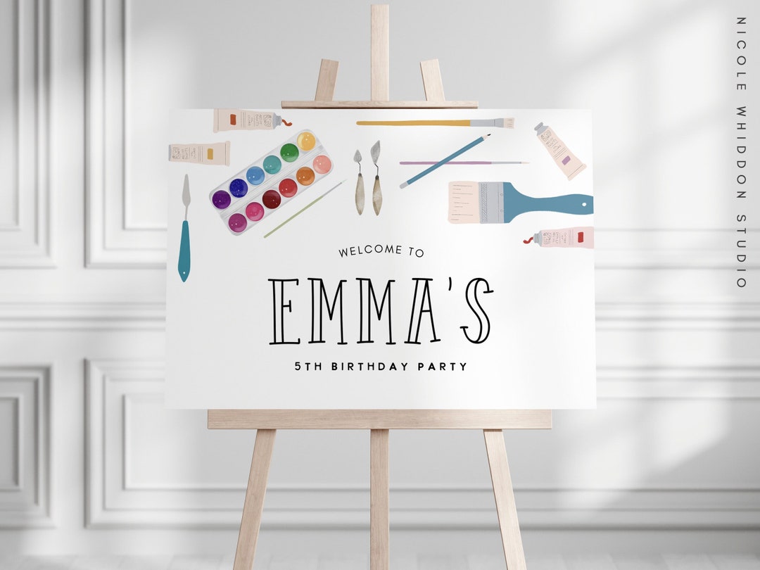 Editable Painting Party Sign Art Party Welcome Sign - Etsy
