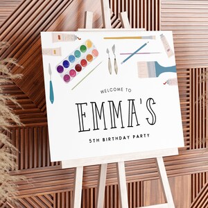 Editable Painting Party Sign Art Party Welcome Sign - Etsy