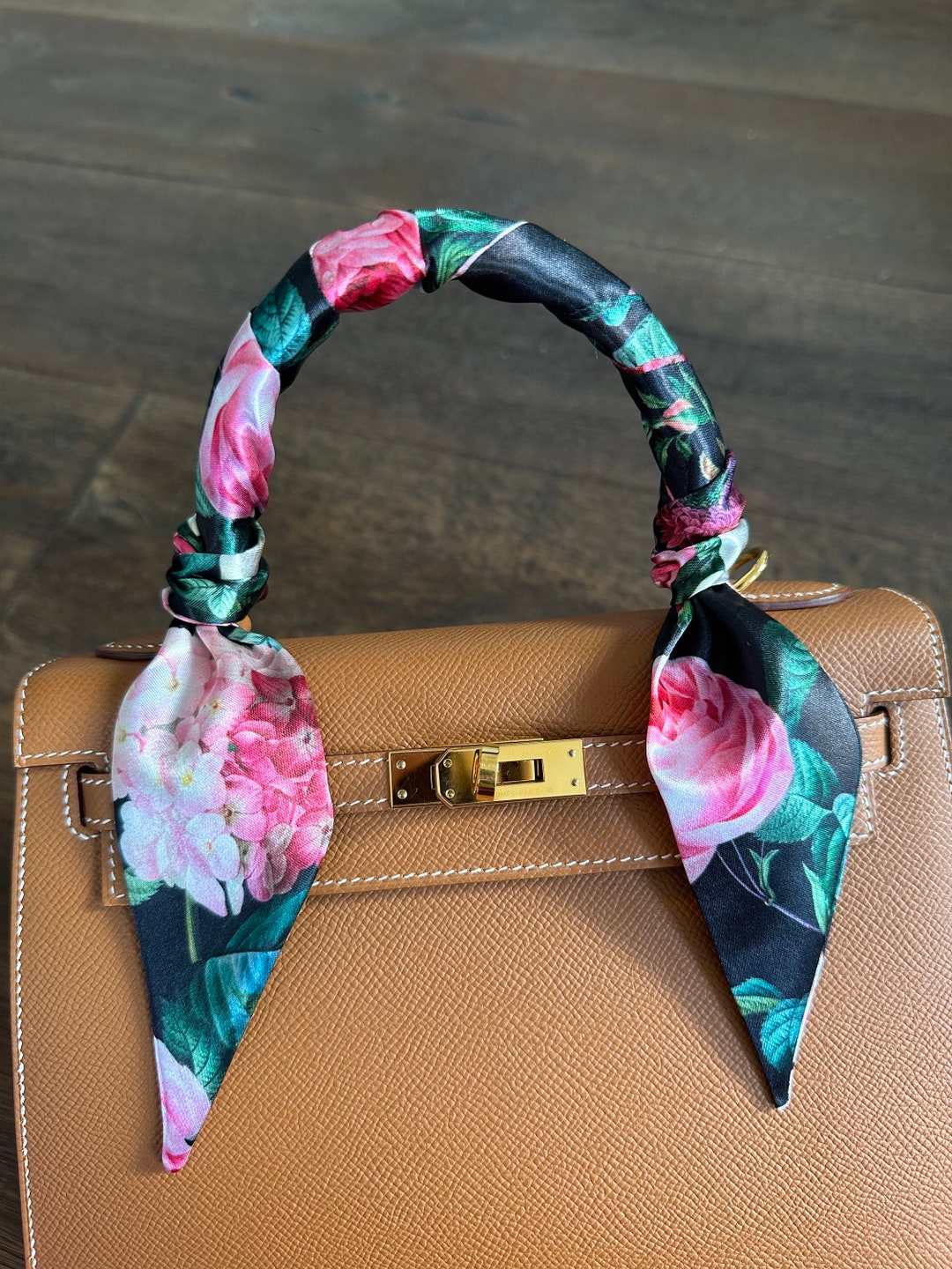 Pink and Green Victorian Moody Roses Florals Handbag Skinny Scarf ...