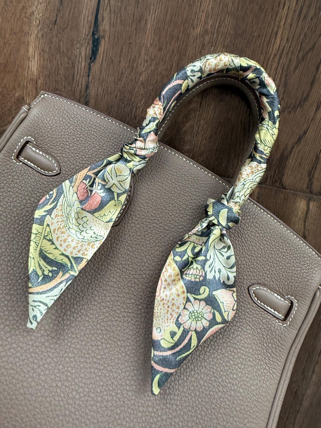 William Morris Large Strawberry Thief Orange and Green Distressed ...