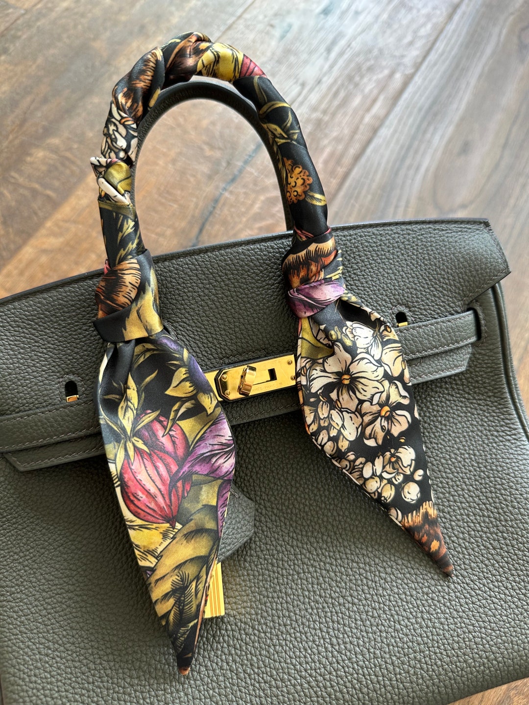 Poisonous Plants and Witchcraft Floral Wicca Goth Handbag Skinny Scarf ...