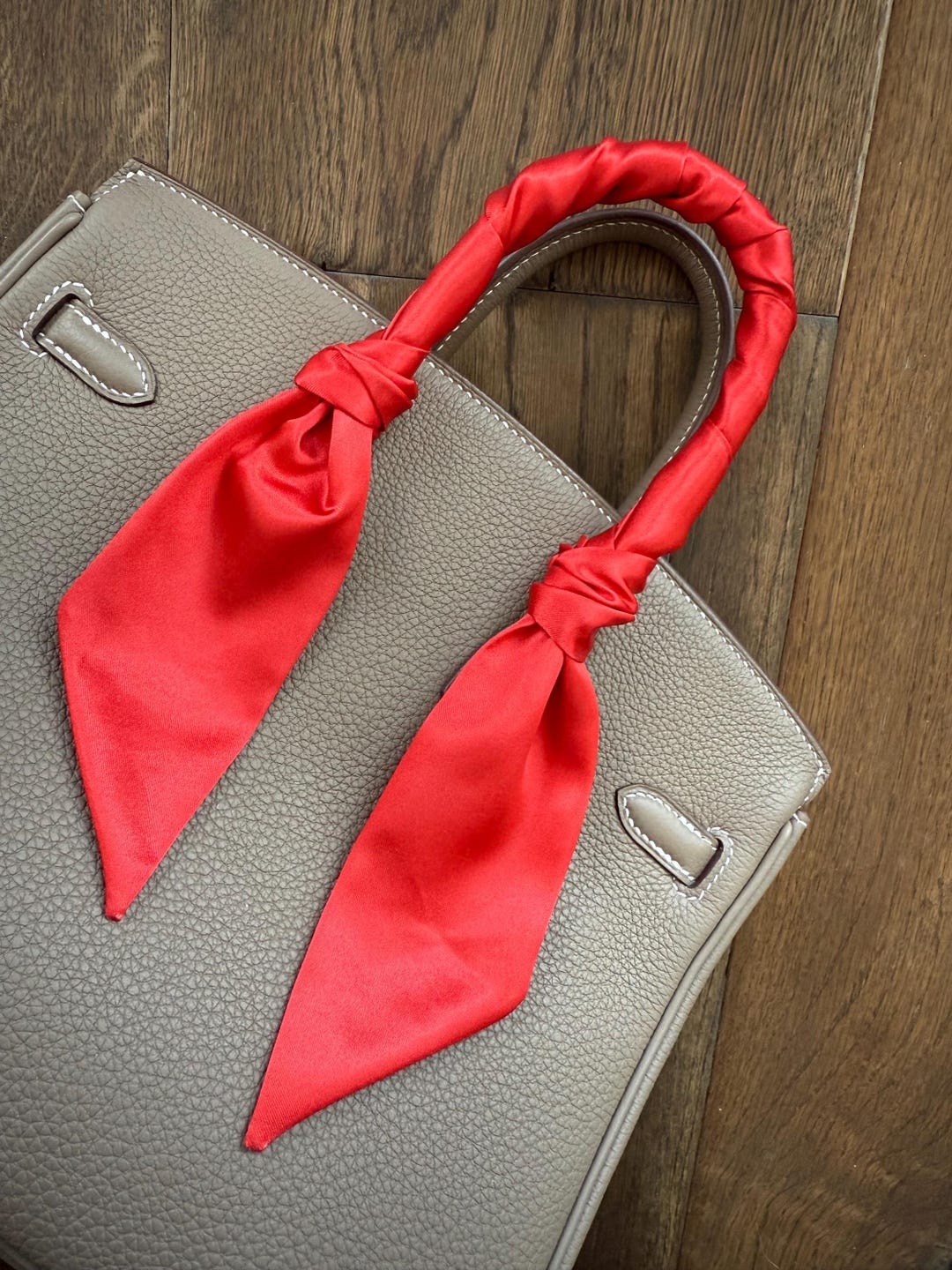 Solid Red Rose Handbag Skinny Scarf / Handle Wrap / Skinny Hair Scarf ...