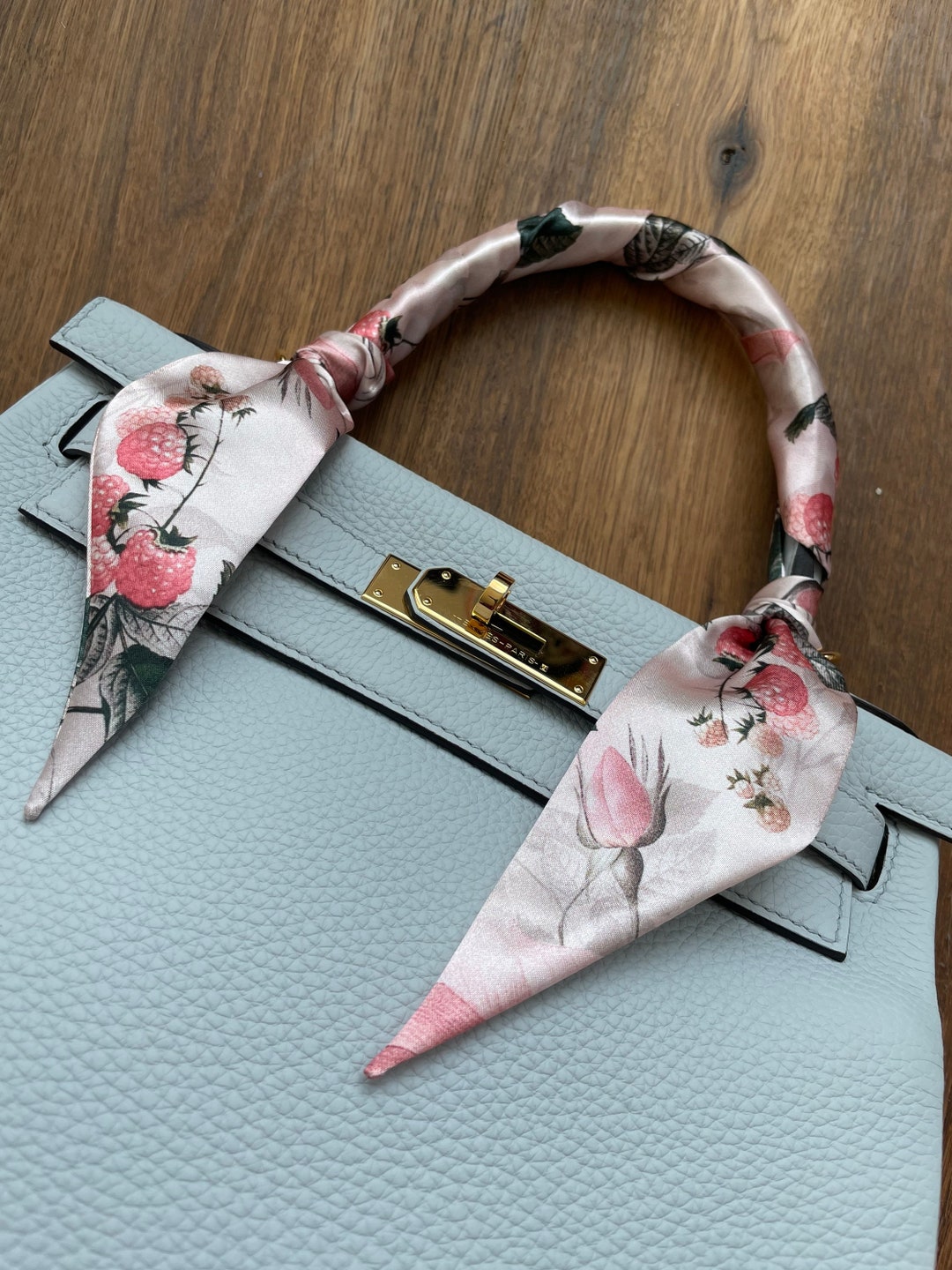 SALE Antique Pink Roses and Red Raspberries Handbag Skinny Scarf ...