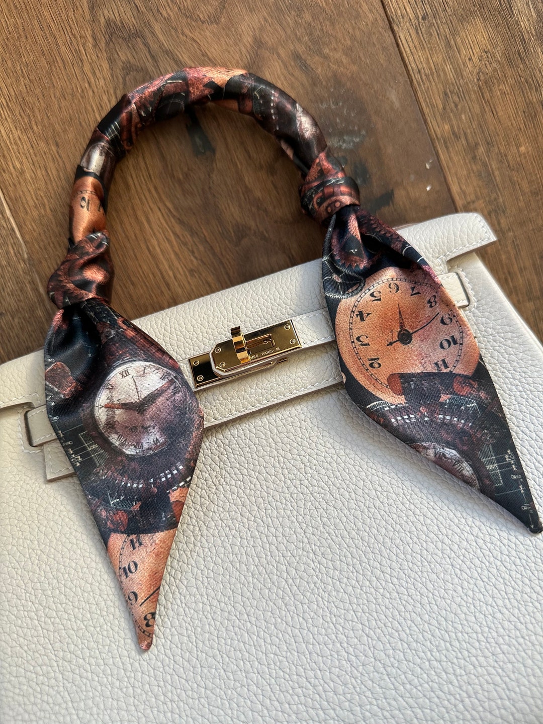 Steampunk Bronze Clocks, Gears, and Skull Gothic Handbag Skinny Scarf ...