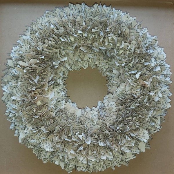 Book Page Wreath - Etsy