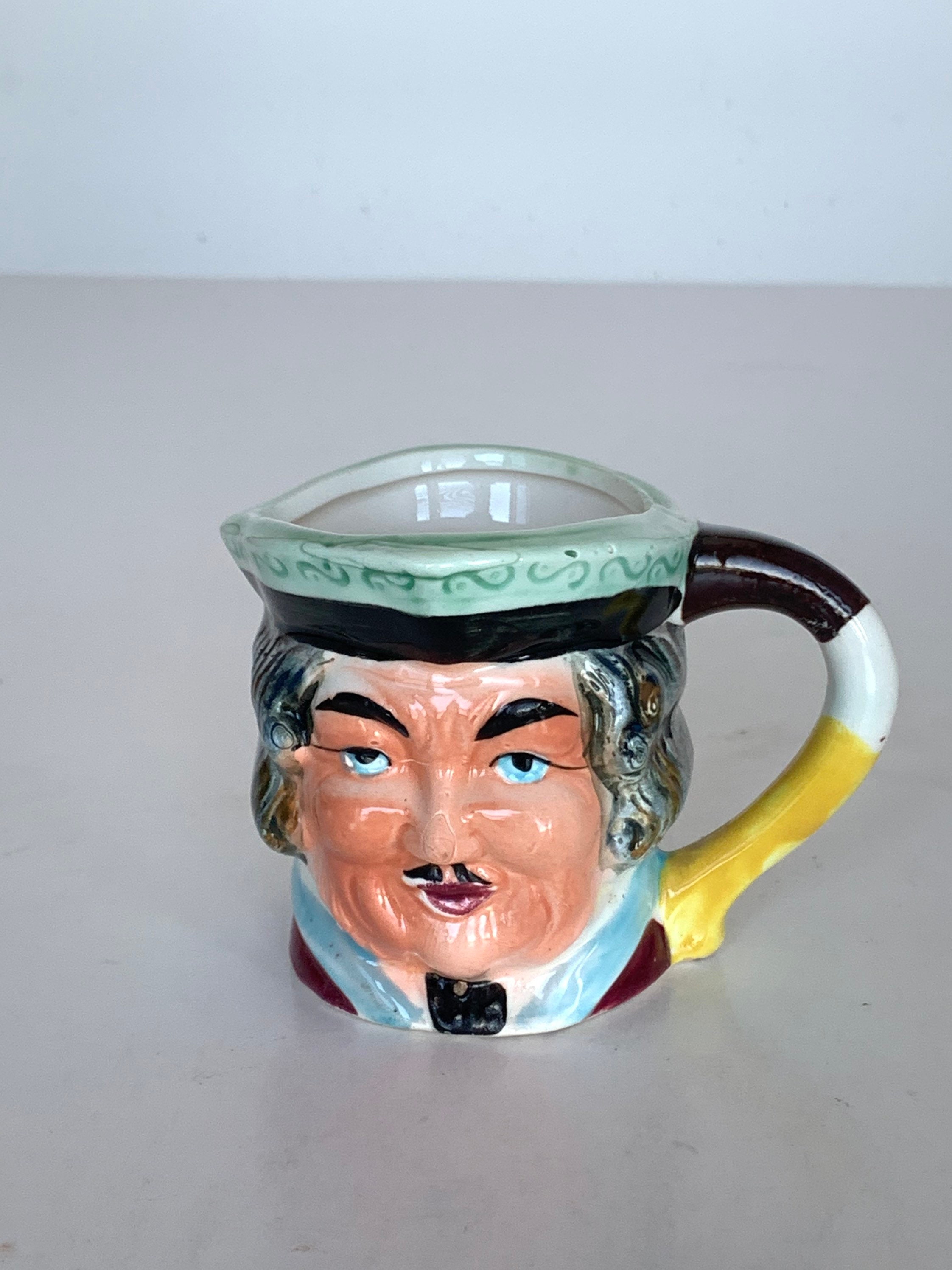 Vintage Japanese "toby" Small Face Mugs, Set of 2 Handpainted Face Cups ...
