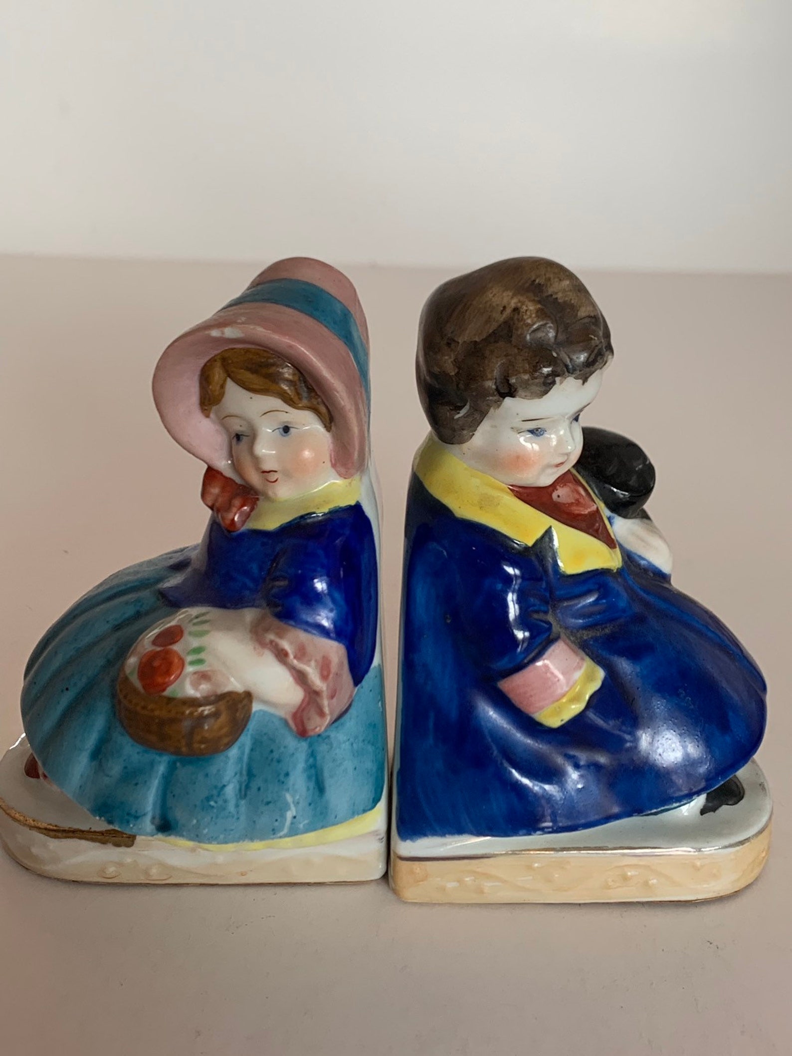 Vintage Boy and Girl Bookends, Made in Occupied Japan, Nursery Decor ...