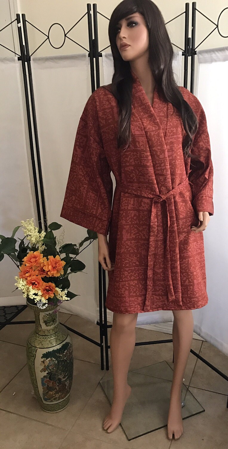 Custom Kimono Robe in Japanese Kimono Fabric, Valentine's Gift. One of ...