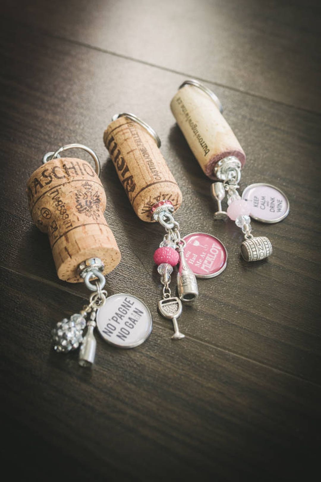 Cork Keychains - Upcycled Wine & Champagne Cork Keychains - Etsy