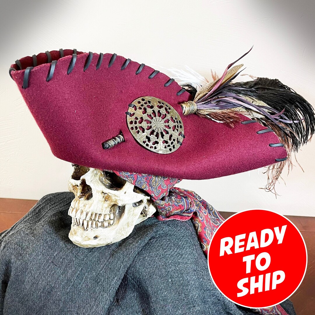 Grandiose Pirate Captain Hat READY TO SHIP Free Custom Distressing ...