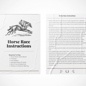 Vintage Wooden Horse Racing Board Game Rules 8.5x11" (digital Download ...