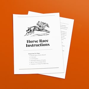 Vintage Wooden Horse Racing Board Game Rules 8.5x11" (digital Download ...