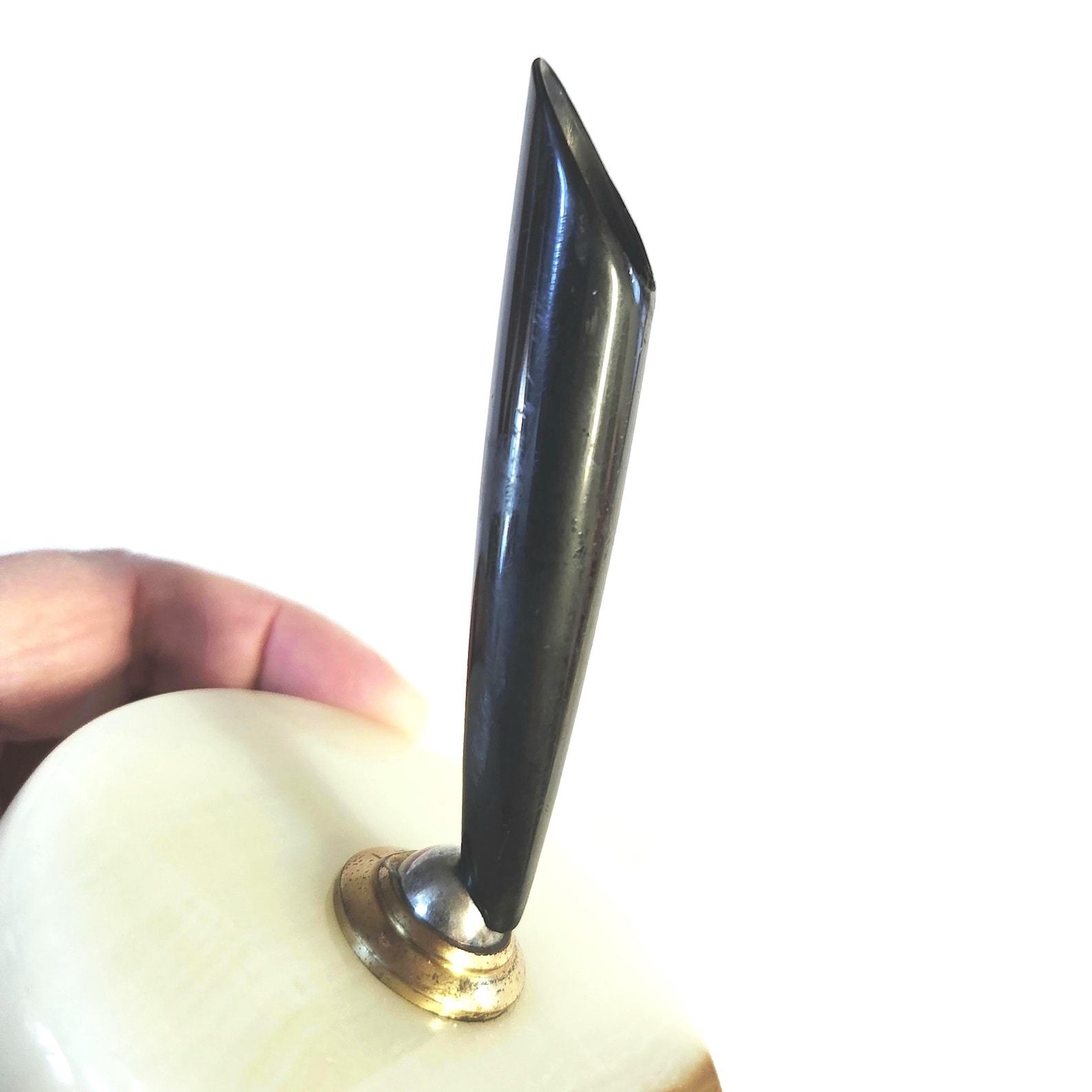 Vintage Onyx Pen Holder | Desk Accessory | Marble Stone Pen Stand 30s ...