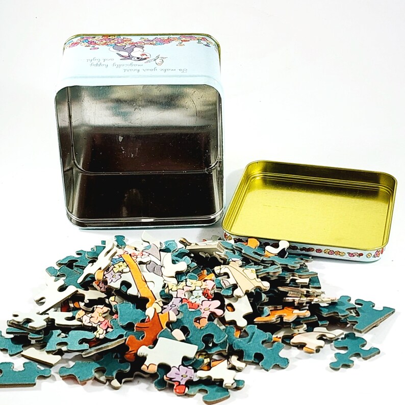 Small Hallmark Bambi Puzzle in Tin Box, Walt Disney Productions Vintage ...