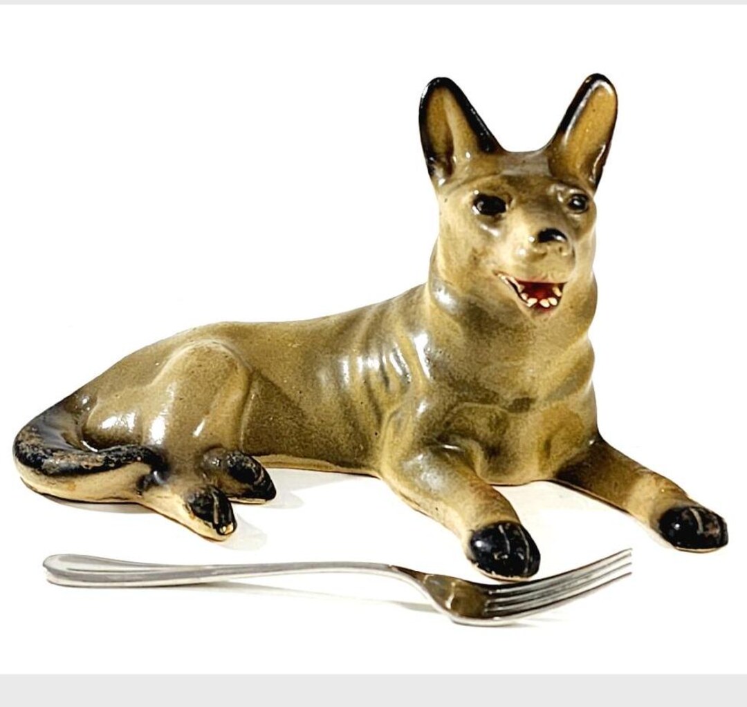 German Shepherd Chalkware Dog Figurine Airbrushed Vintage 20s to 40s - Etsy