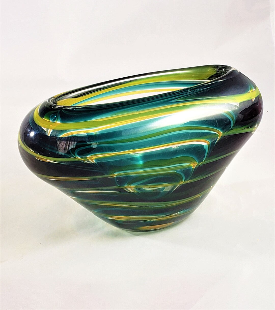 MCM Art Glass Vase, Leerdam Unica by Floris Meydam, Art Studio Small ...