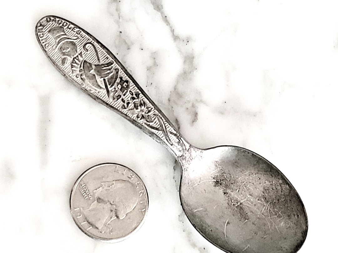 Silver Plate Baby Spoon Silver Plate, Quirky Duck in Top Hat & Coats ...