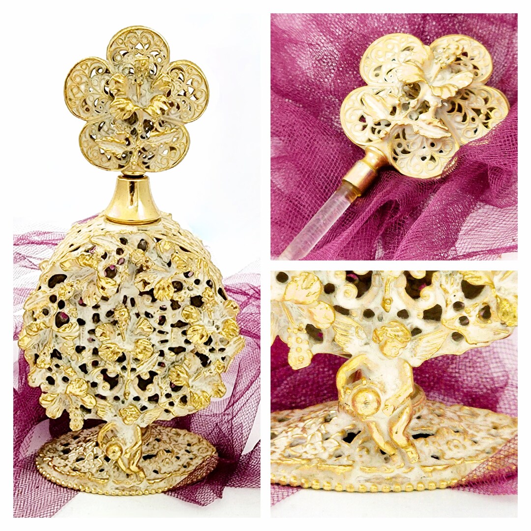Stylebuilt Perfume Bottle With Dabber Gold Plated Ormula, Cherub ...