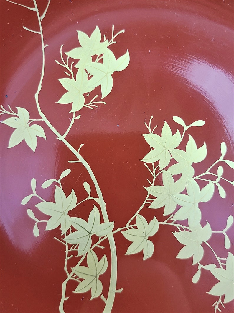 Red Laquer Small 1 Oz Tea Cup and Dessert Plate With Gold - Etsy