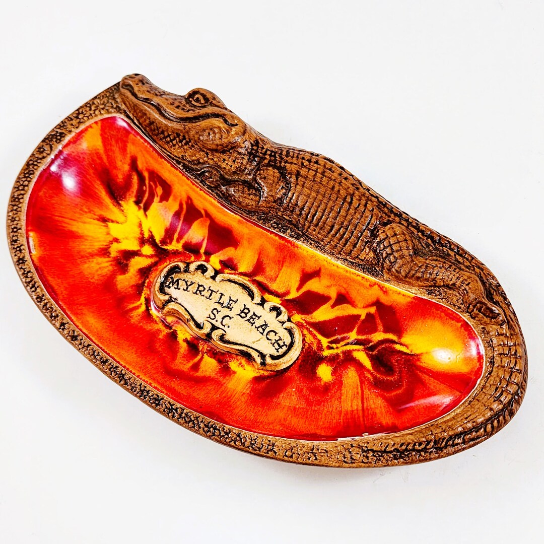 Mid Century Alligator Ashtray: Treasure Craft Myrtle Beach Souvenir - Etsy