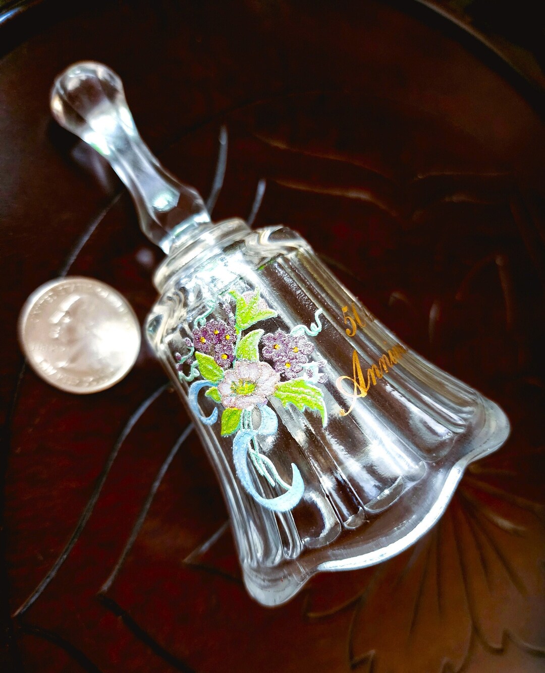 Fenton Small Clear Glass Bell 50th Anniversary 4 Inch Tall - Etsy