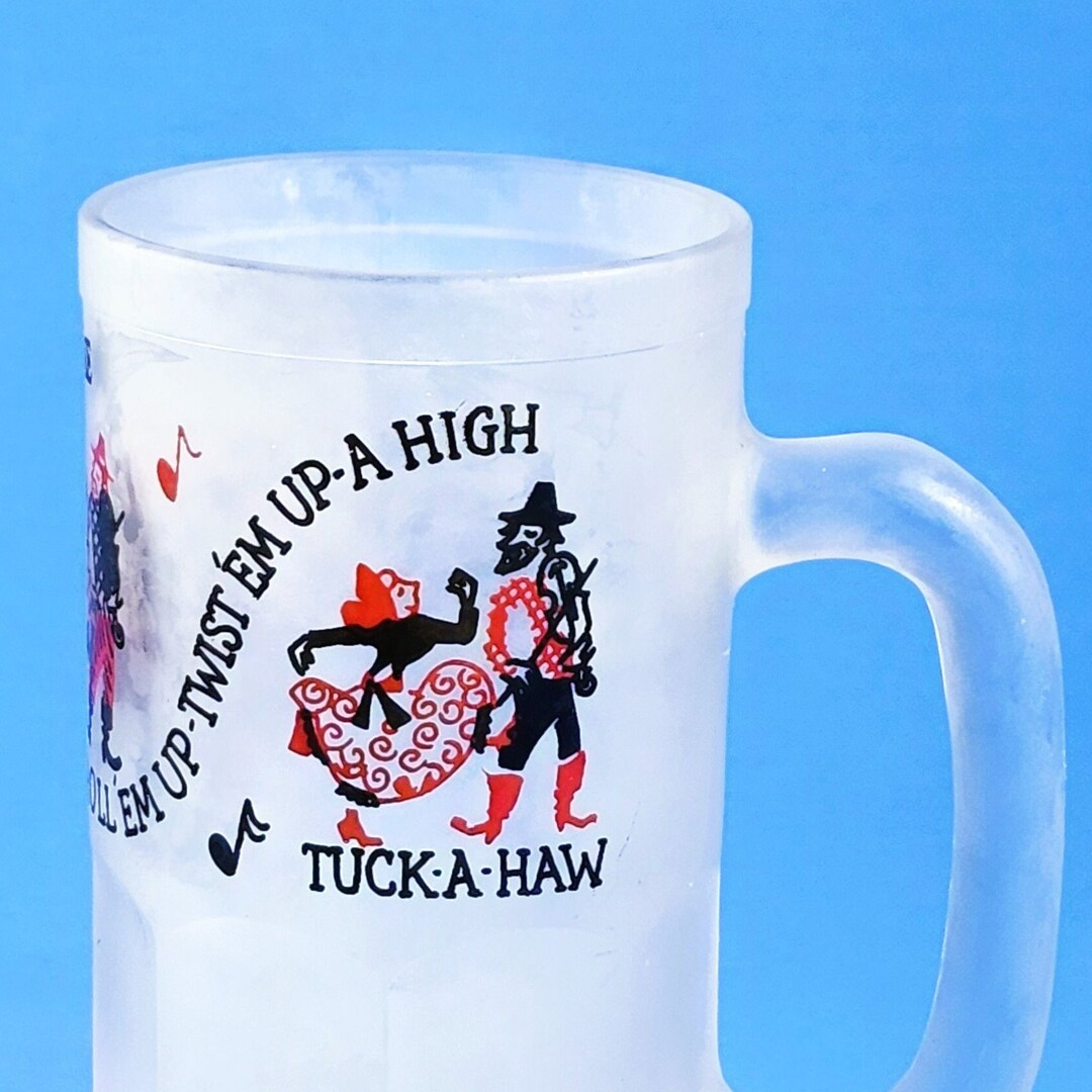 Mid Century Frosted Beer Mug: Mountain Fiddler & Square Dancer, Turkey ...