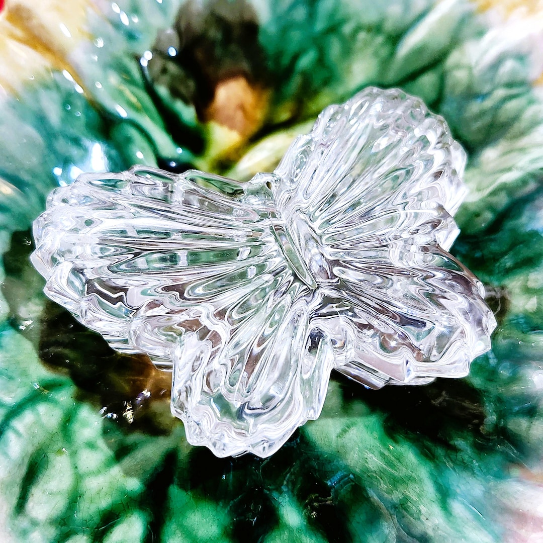Small Crystal Butterfly Lidded Trinket Box Vintage 90s - Etsy