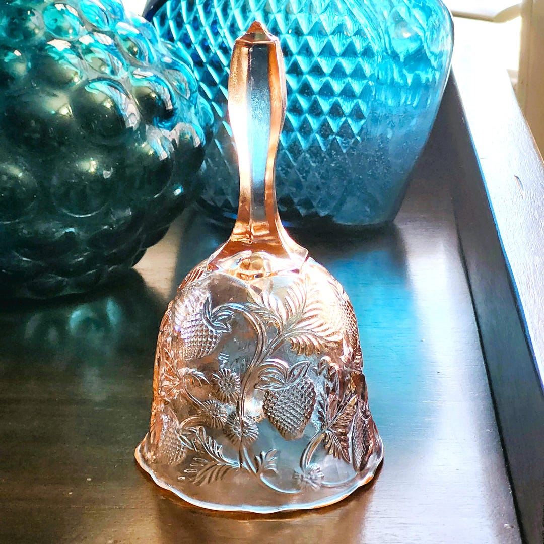 Fenton Pink Glass Bell: Inverted Strawberry Vintage 80s - Etsy