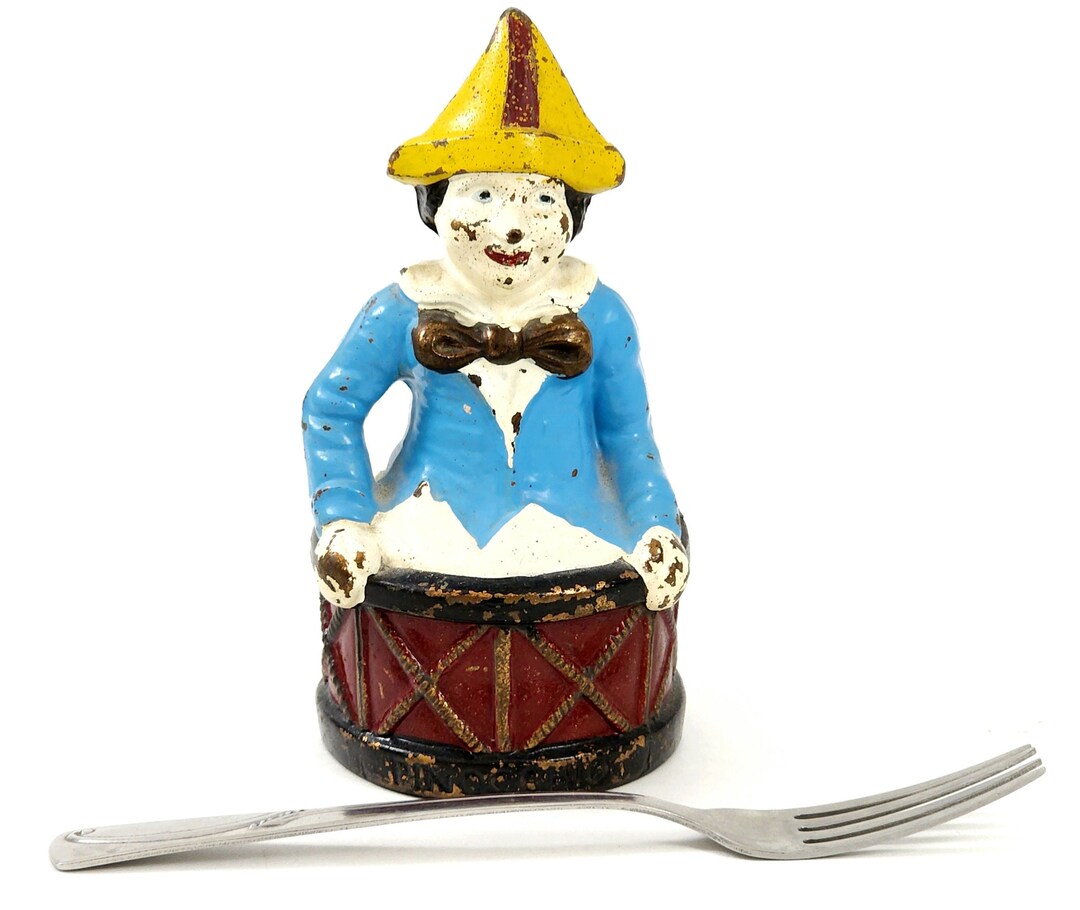 Cast Metal Bank Jester Figurine Hand Painted no Key From the 70s 80s - Etsy