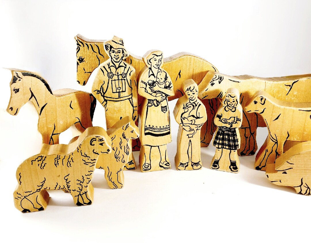 Community Playthings Originals Wood Block Toys Farm Family - Etsy