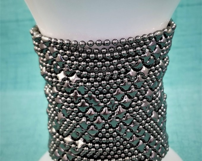 Vintage Guang Tong Chunky Wide Mesh Bracelet, Mesh Cuff Bracelet ...