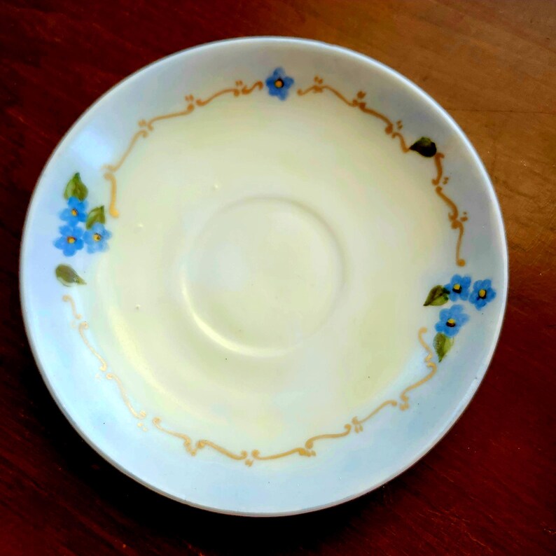 Antique Wehinger Demitasse Cup & Saucer • Hand-painted Forget-me-nots ...