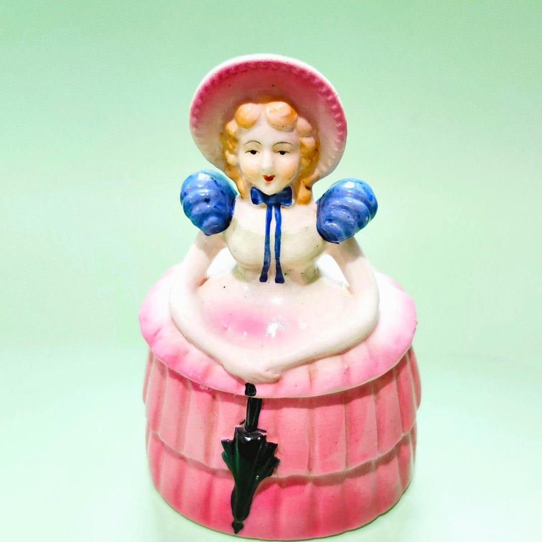 Victorian Lady Powder Box Vintage 30s 40s - Etsy