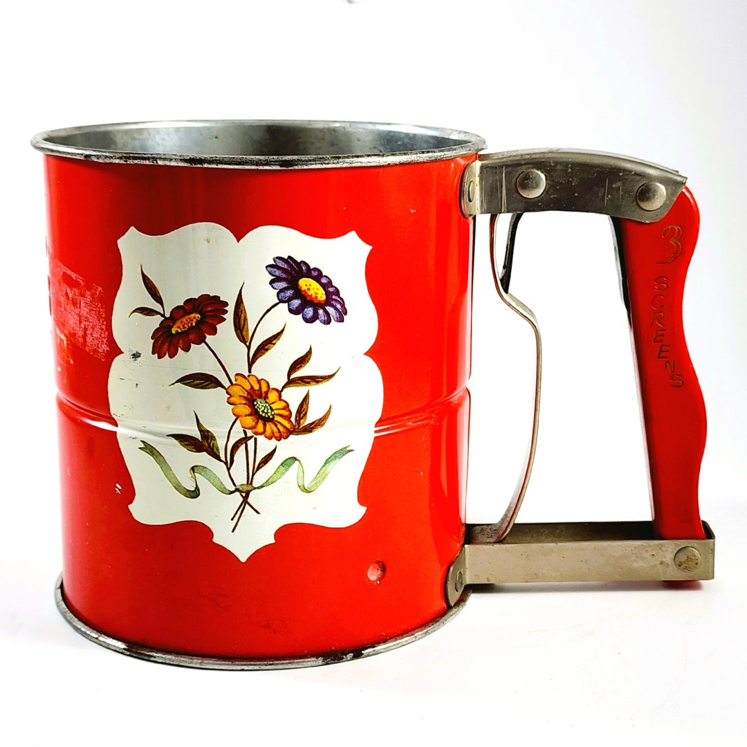 Androck Hand-i-sift Sifter Red Wood Handle, Daisy Design, 3 Screens ...