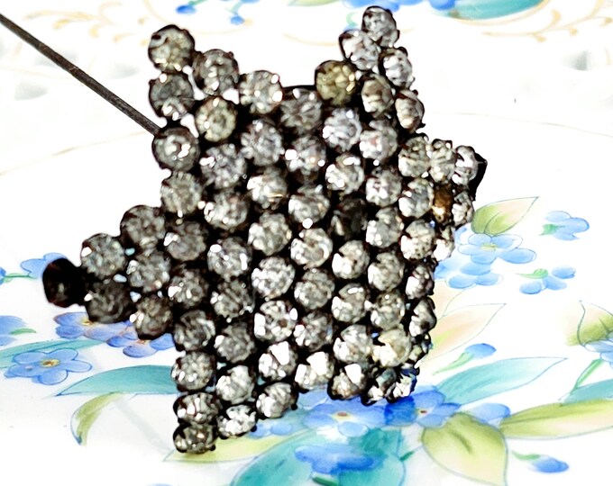 Antique Large Rhinestone Hat Pin Star Shaped With Copper Backing, 1910s ...