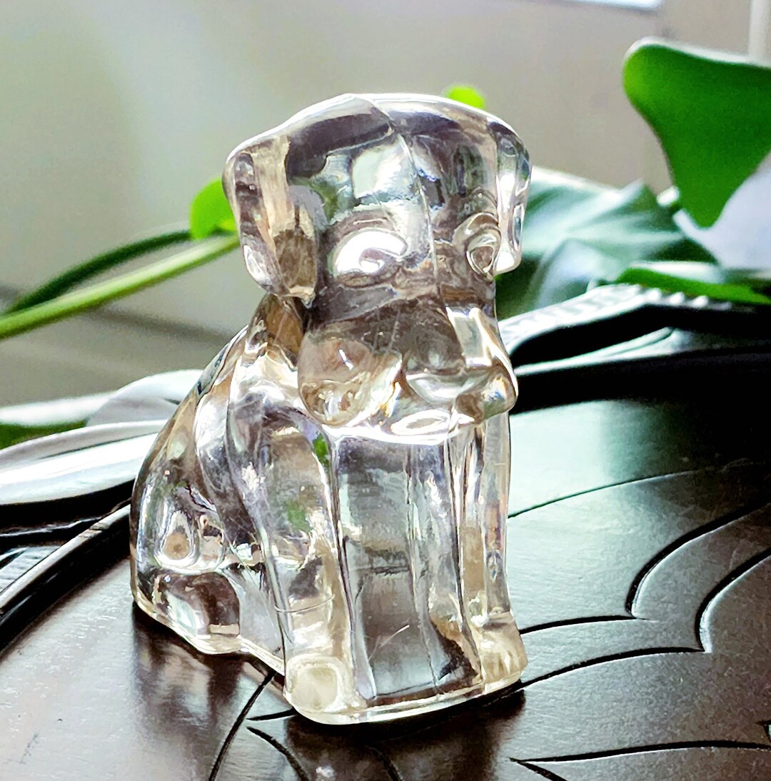 Souvenir Glass Candy Container Mopey Dog Figurine - Etsy