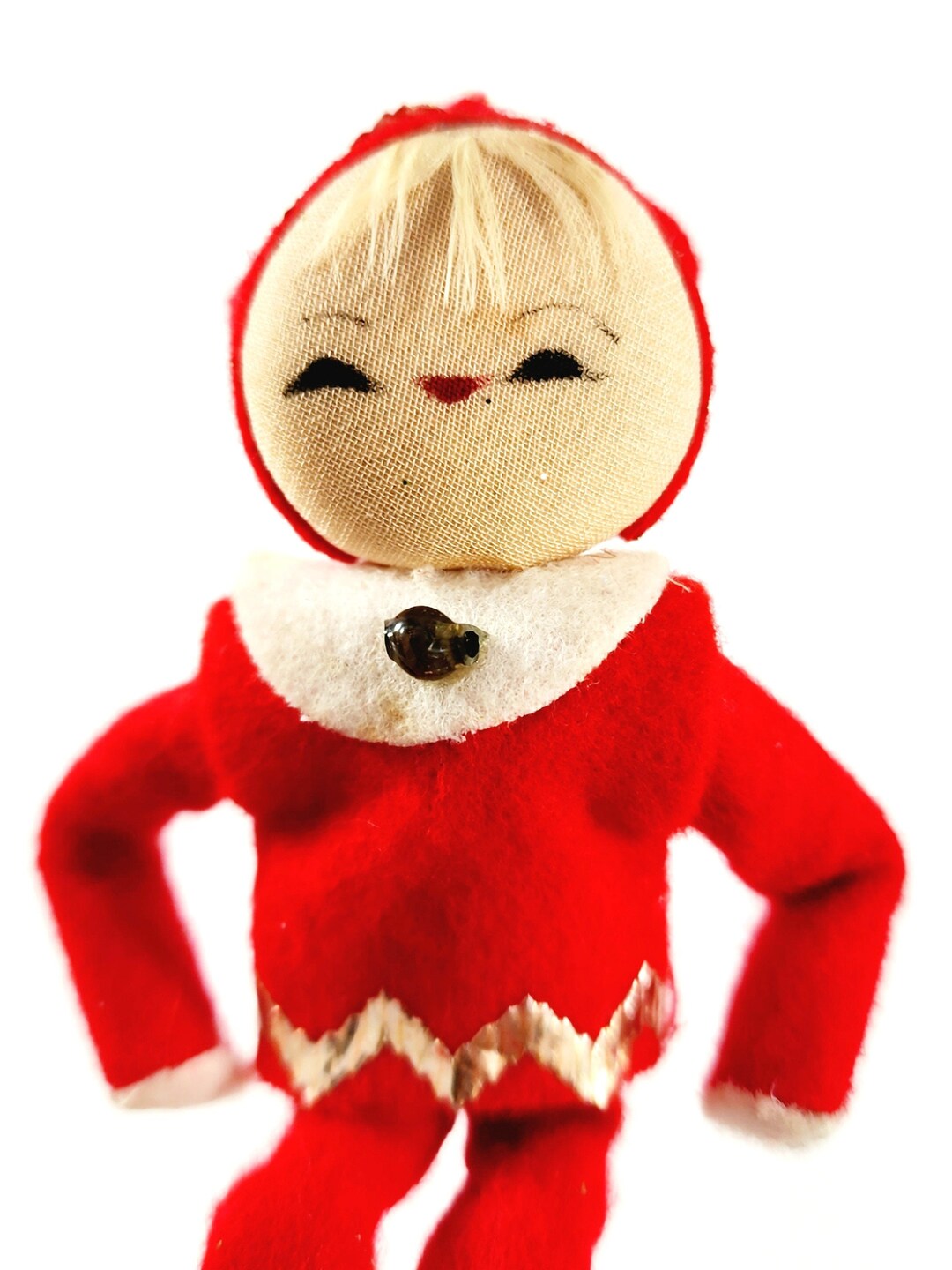 Felt Knee Hugger Elf Pixie, Tree Ornament, Vintage 60s Japan Holiday ...