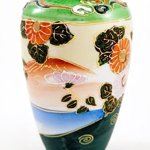 Japanese Moriage Vase Porcelain, Satsuma Mt Fuji, 5 Inch Tall, Made in ... Japanese Moriage Vase Porcelain, Satsuma Mt Fuji, 5 Inch Tall, Made in ...