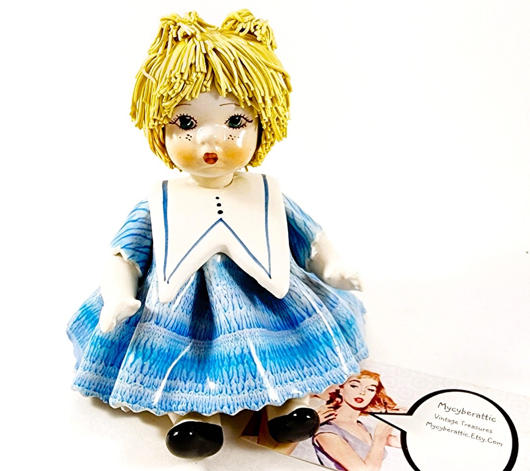 1970's Zampiva Spaghetti Girl Figurine Pottery Made in - Etsy