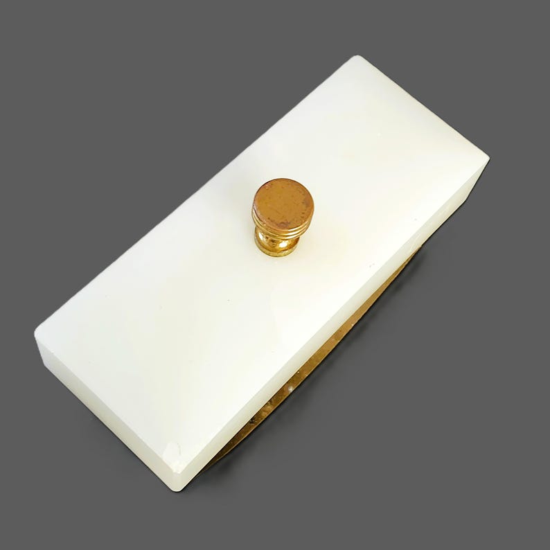 Vintage Onyx Rocker Ink Blotter • Gold-tone Metal Desk Accessory ...