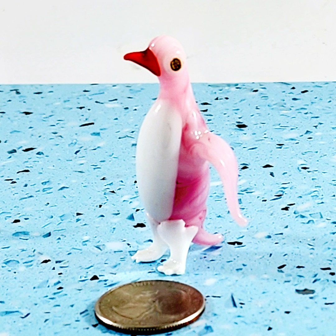 Hand Blown Penguin: Pink Swirl Slag Glass Vintage 60s to 70s - Etsy