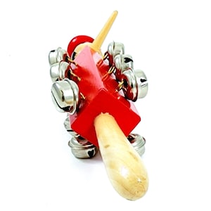 Pinnochio Toy Noise Maker Wood Rattle With Bells Vintage 80s - Etsy
