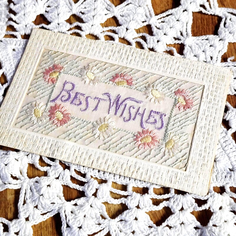Embroidered Postcard - Etsy