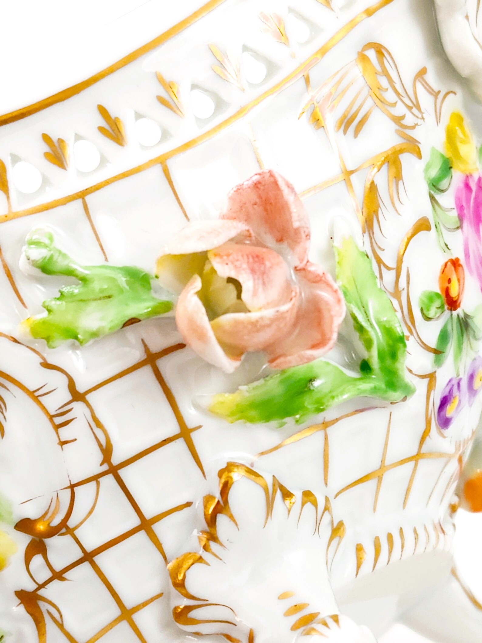 Dresden Reticulated Footed Bowl Hand Painted Centerpiece With - Etsy