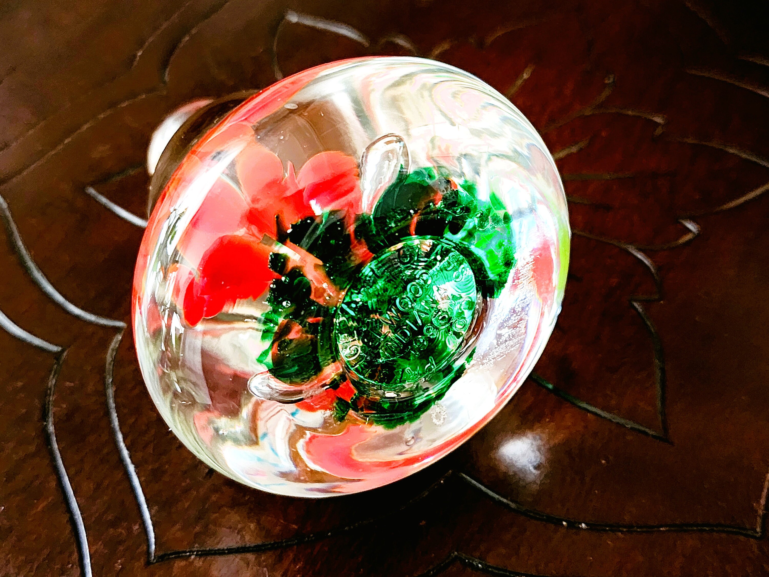 Bell Shaped Paperweight: Controlled Bubble Flowers, Prestige Art ...